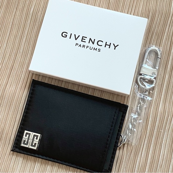 Accessories | Givenchy Parfums Card Holder Keychain Black Silver | Poshmark